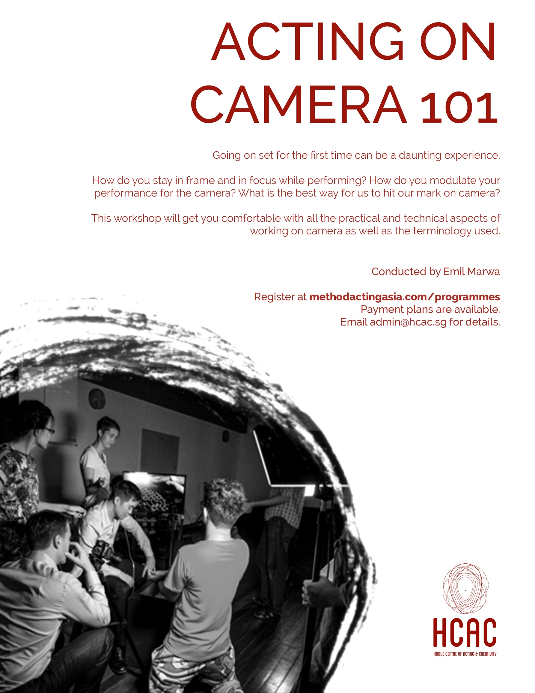 Acting on Camera 101- Arts Republic | Arts Events Singapore