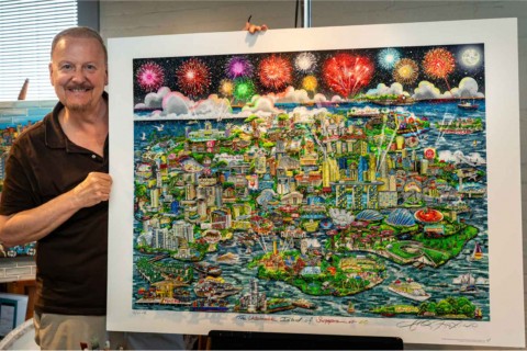 Charles Fazzino: The Unbelievable Island of Singapore at 60- Arts ...